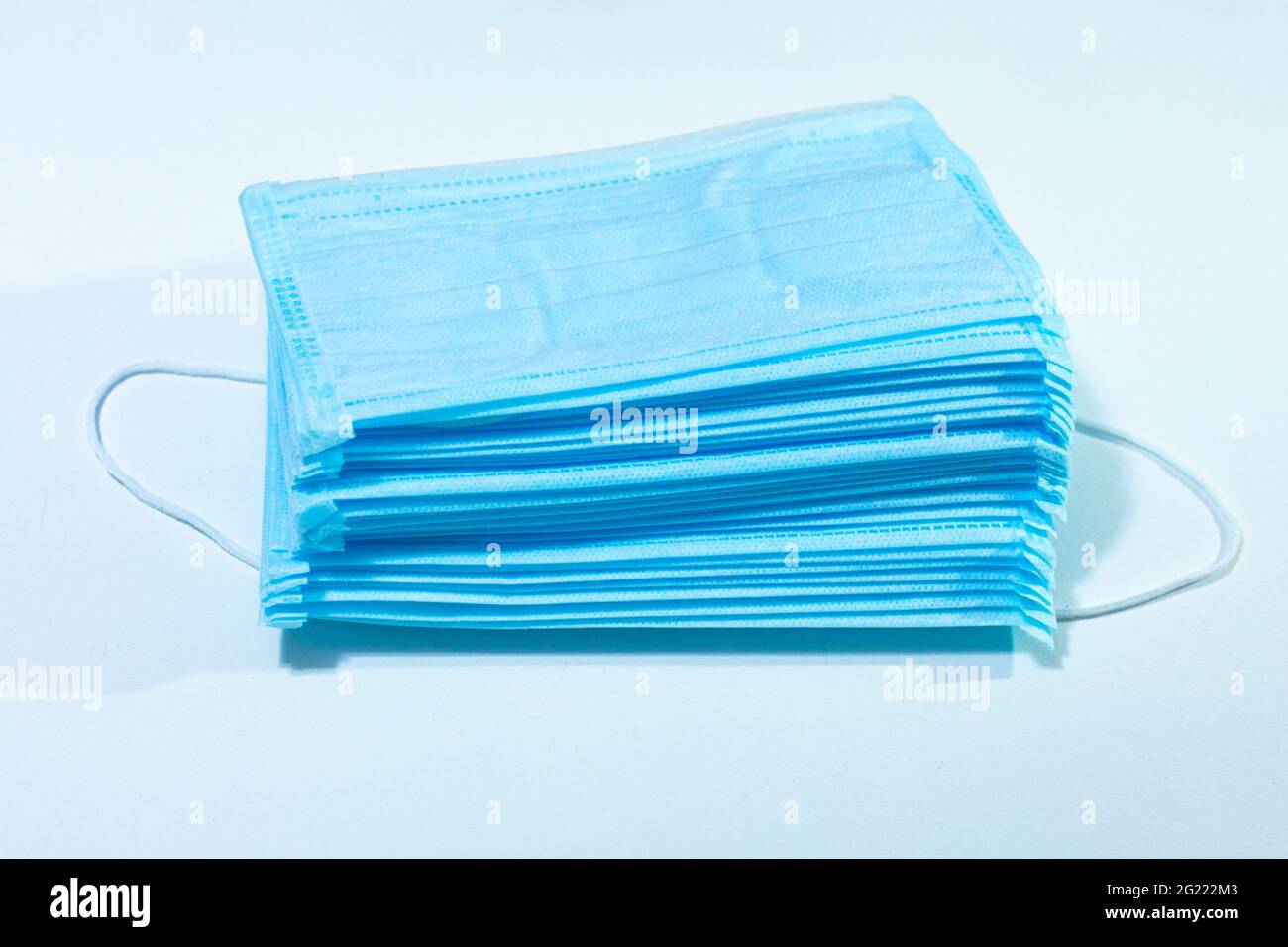 medical masks of blue color,means of protection and personal hygiene ...