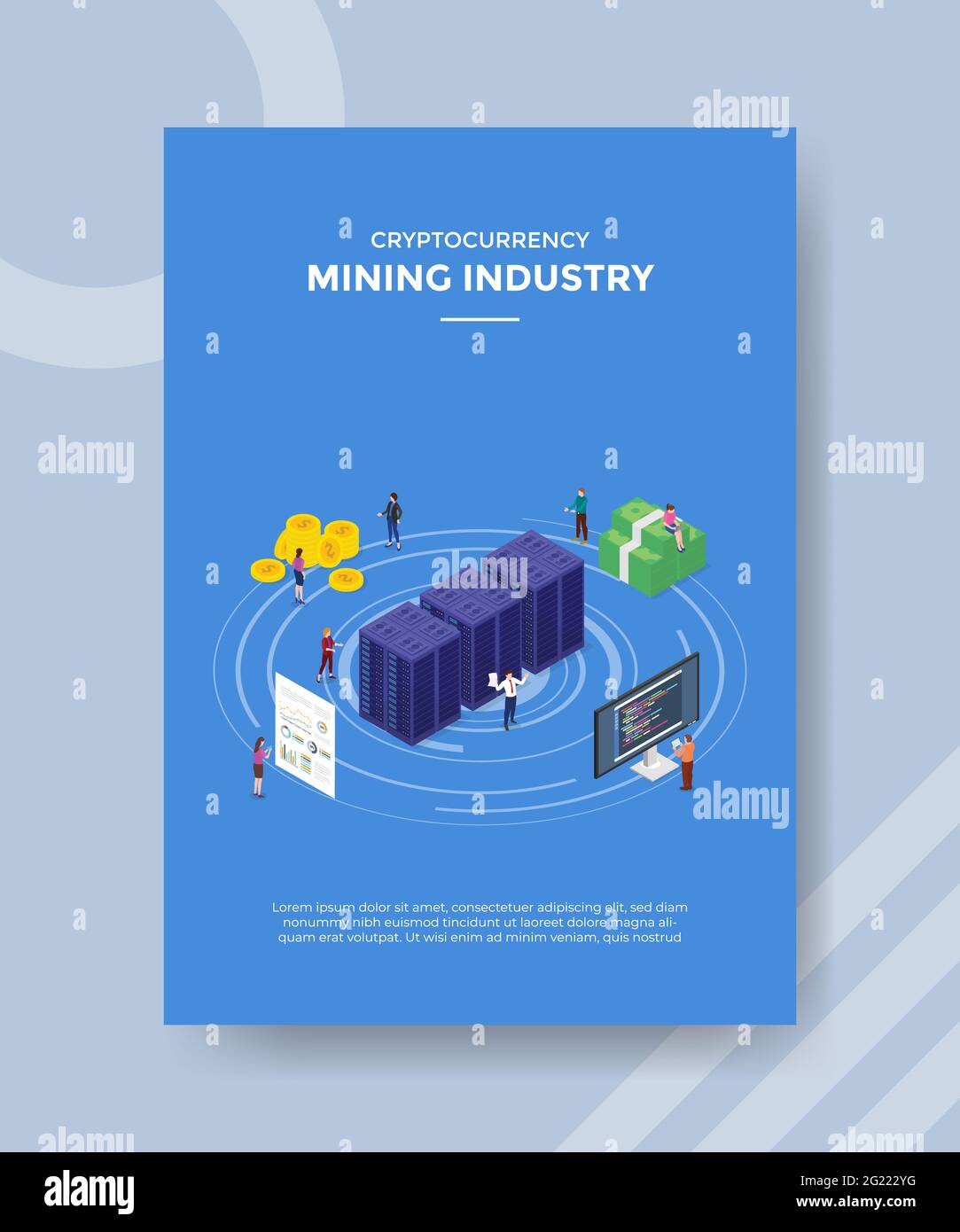 mining industry cryptocurrency concept for template banner and flyer ...