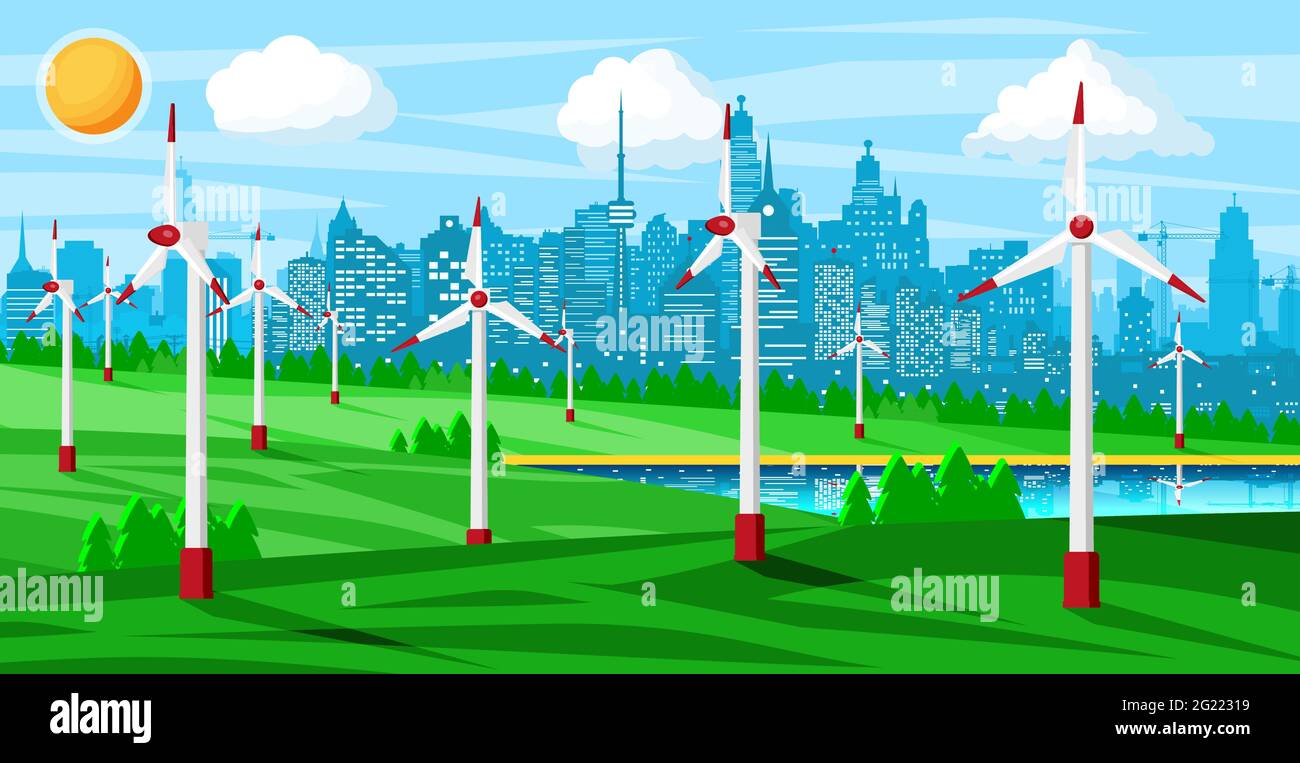 Landscape lake green trees Stock Vector Images - Alamy