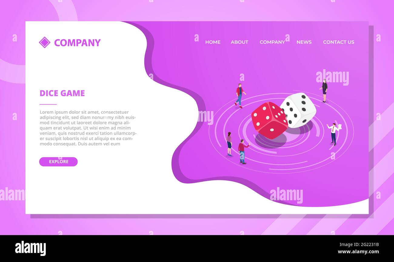 dice game concept for website template or landing homepage with ...