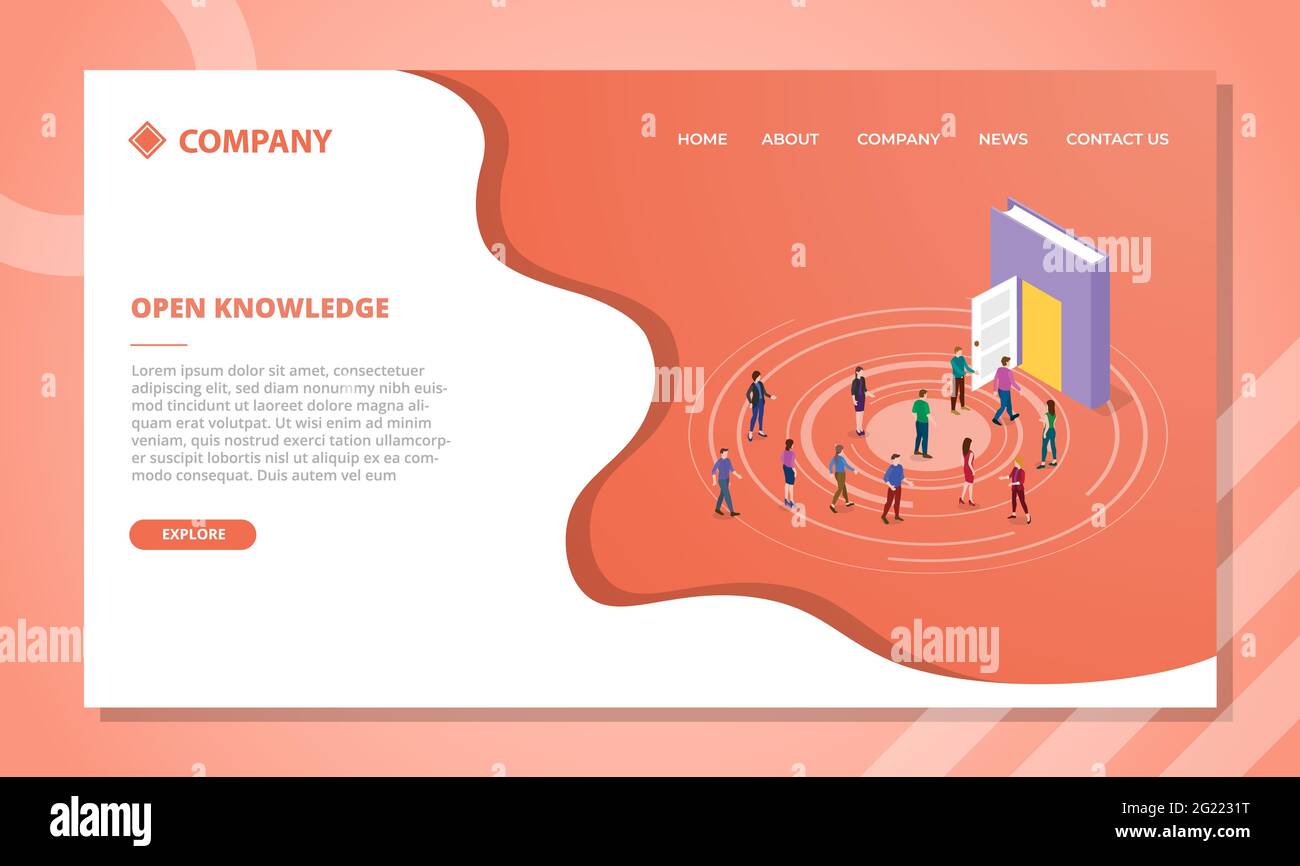 open knowledge concept for website template or landing homepage with ...