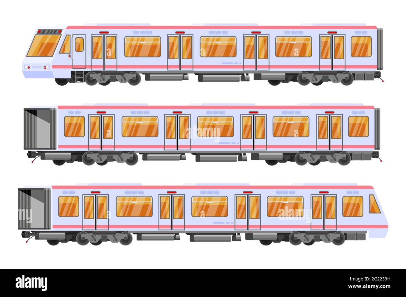 Detailed Underground Train Car Set Isolated Stock Vector Image & Art ...