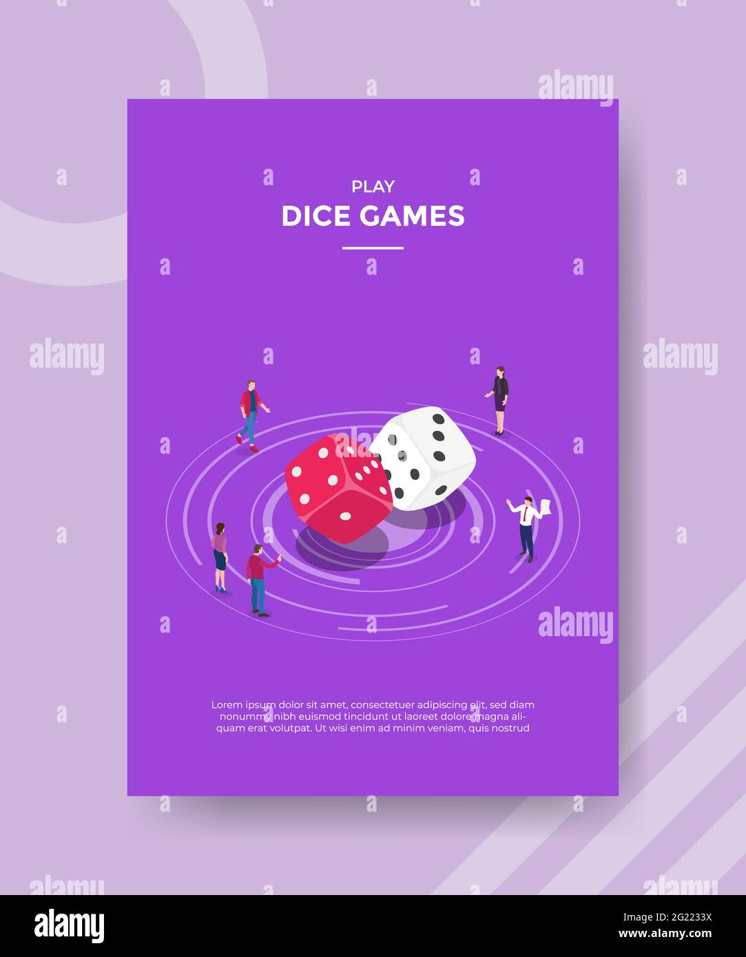 dice game concept for template banner and flyer with isometric style ...