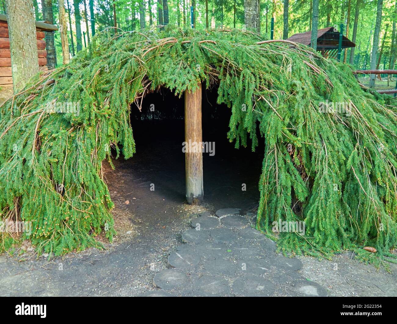 Hut made of branches hi-res stock photography and images - Alamy