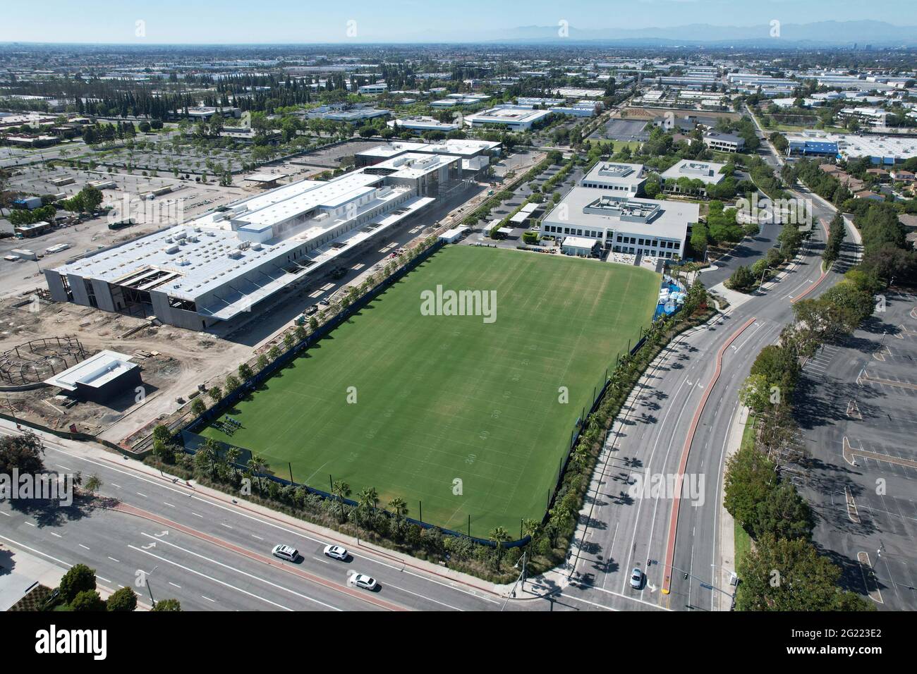 An aerial view of the Hoag Performance Center, Sunday, June 5, 2021, in ...