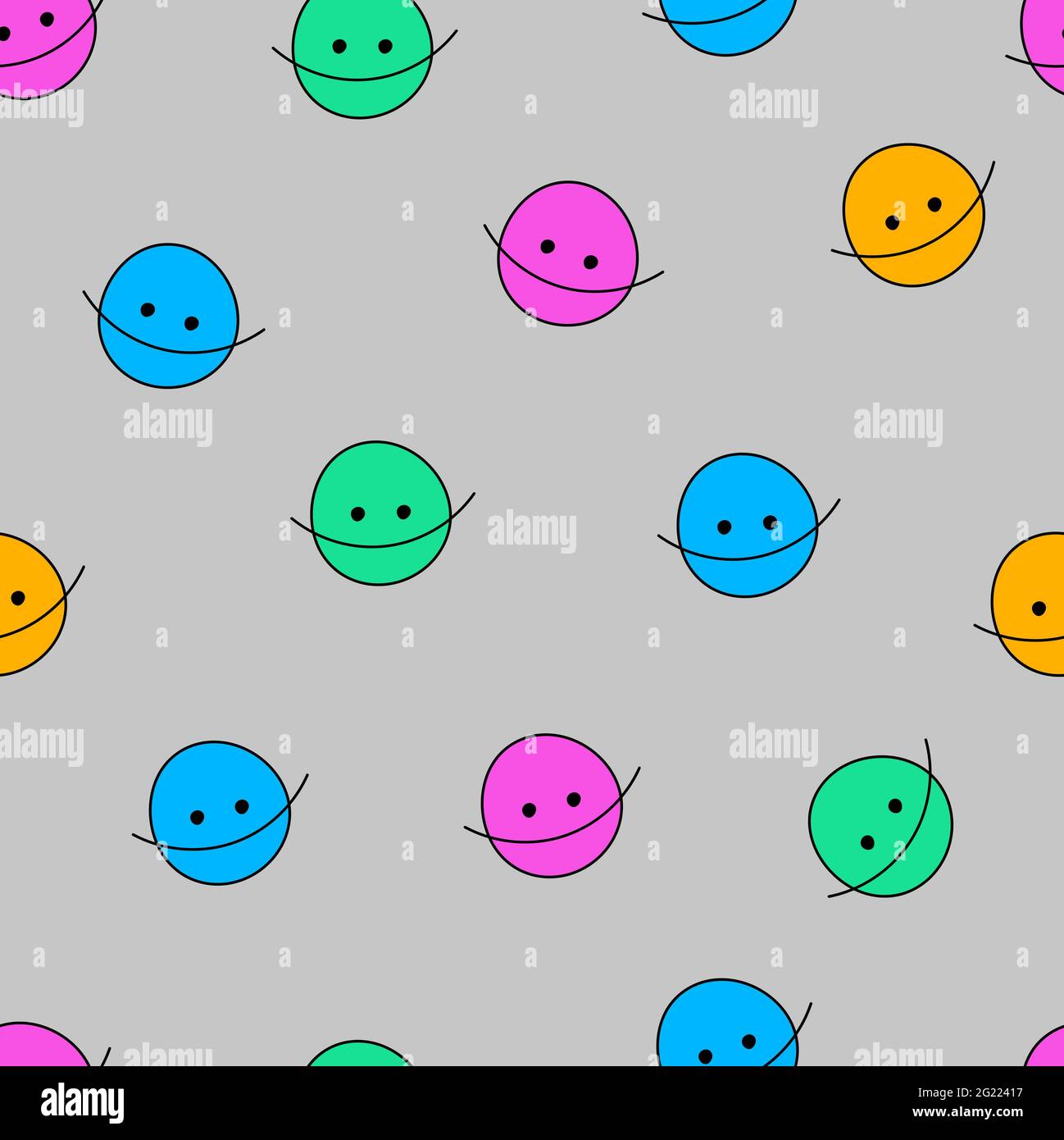 April Fools Day seamless pattern with funny smiling faces. Vector cute ...