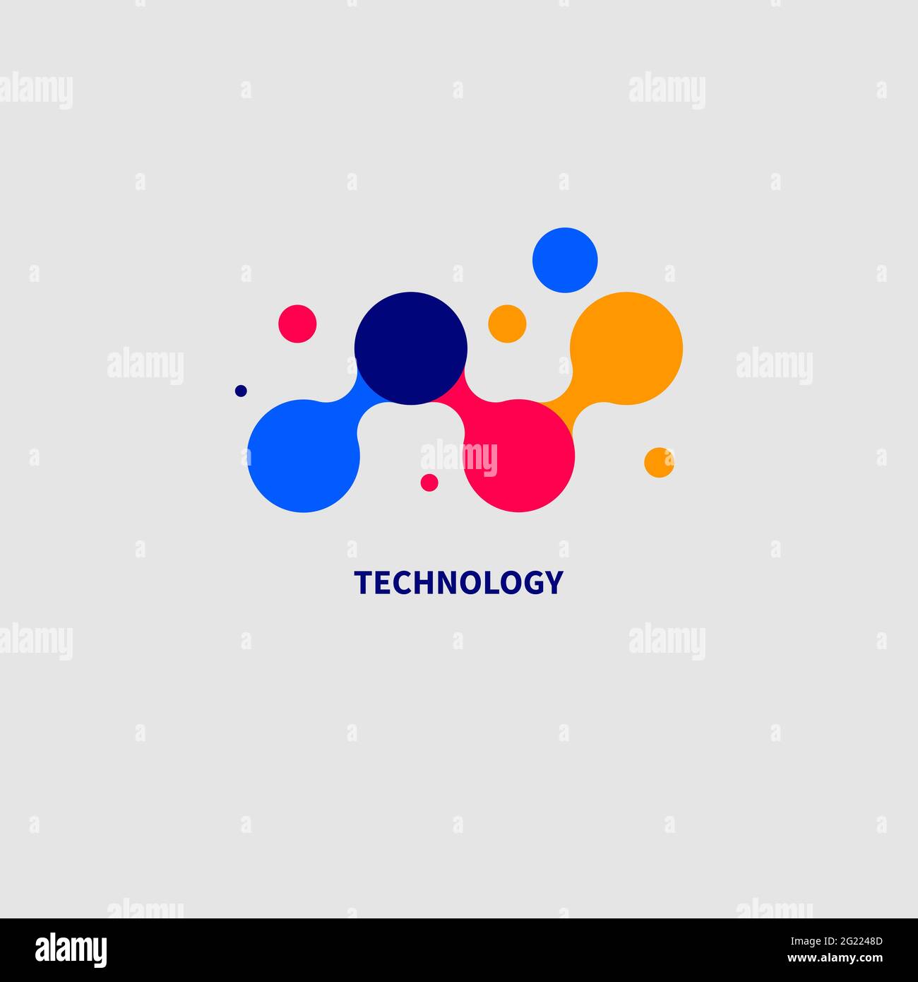 Nano technology symbol. Connected abstract shapes. Science logo ...