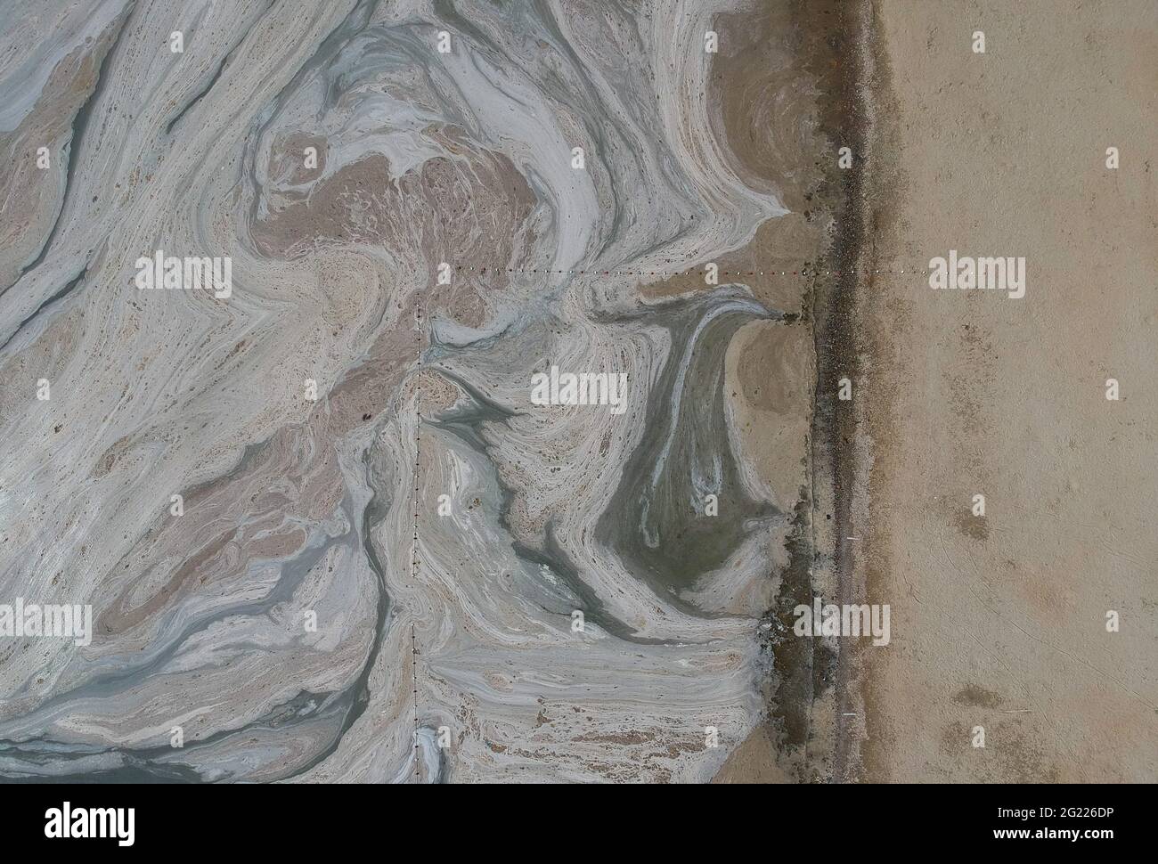Photo taken on June 7, 2021 shows a mucus-like substance known as sea ...