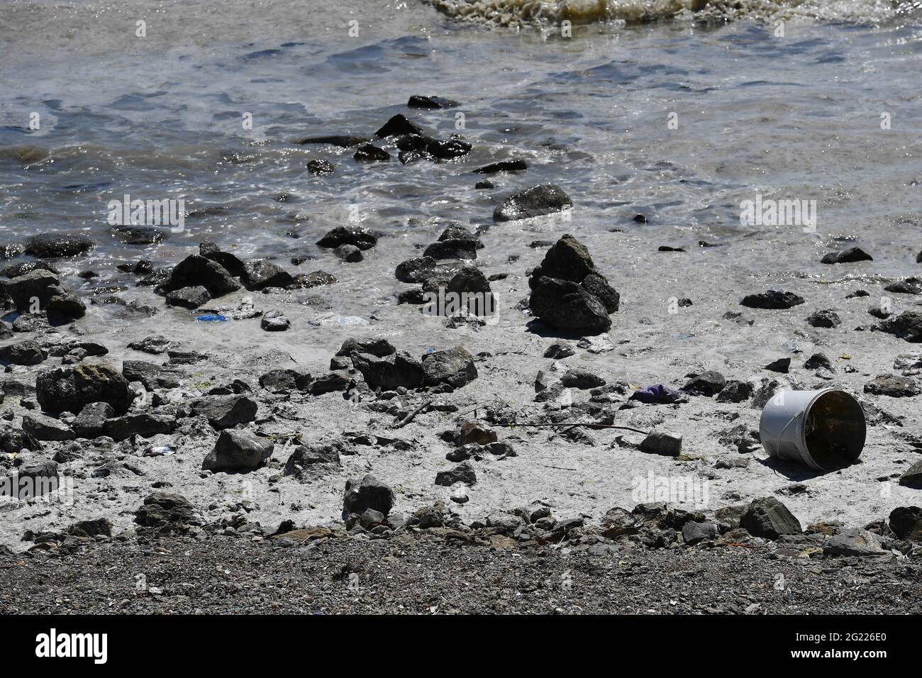 Photo taken on June 7, 2021 shows a mucus-like substance known as sea ...