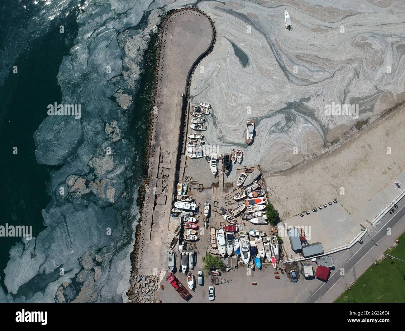 Photo taken on June 7, 2021 shows a mucus-like substance known as sea ...