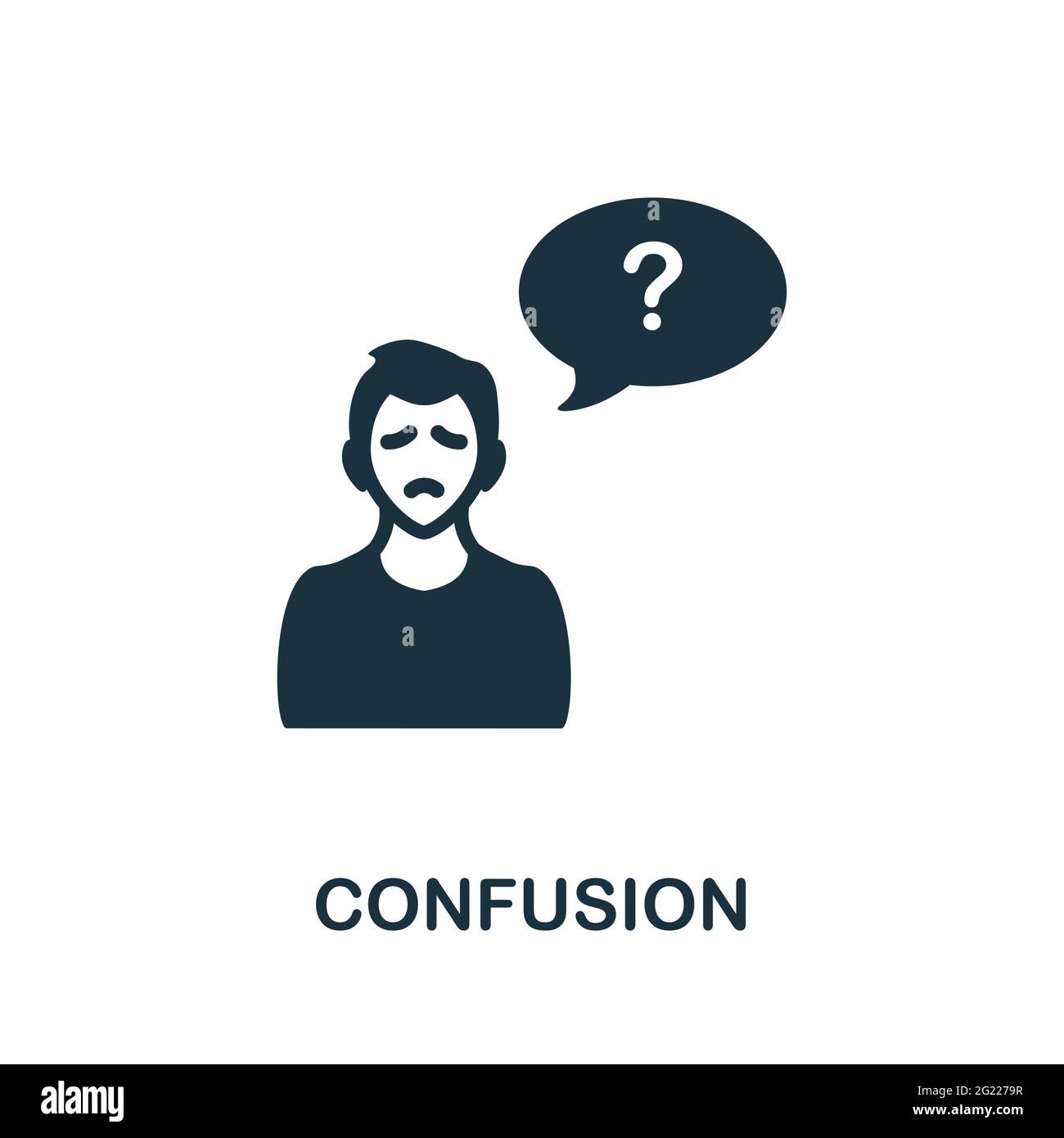 Confusion icon. Monochrome simple element from coronavirus symptoms ...