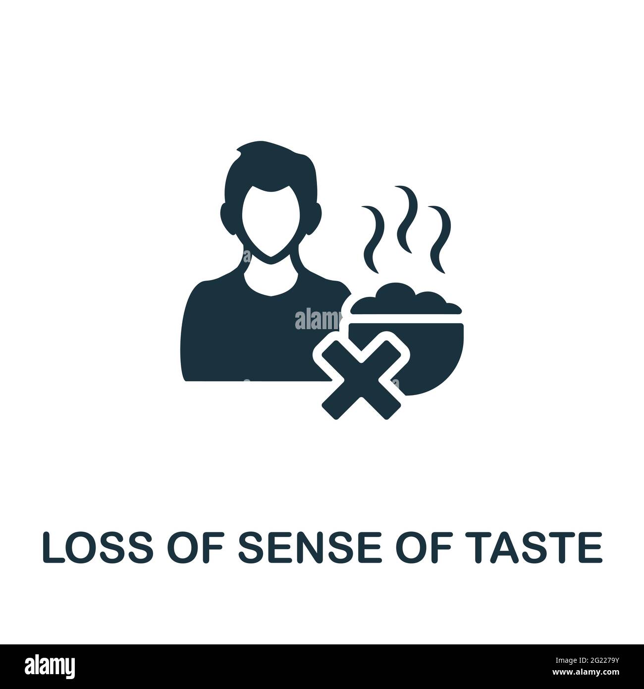 Loss Of Sense Of Taste icon. Monochrome simple element from coronavirus ...