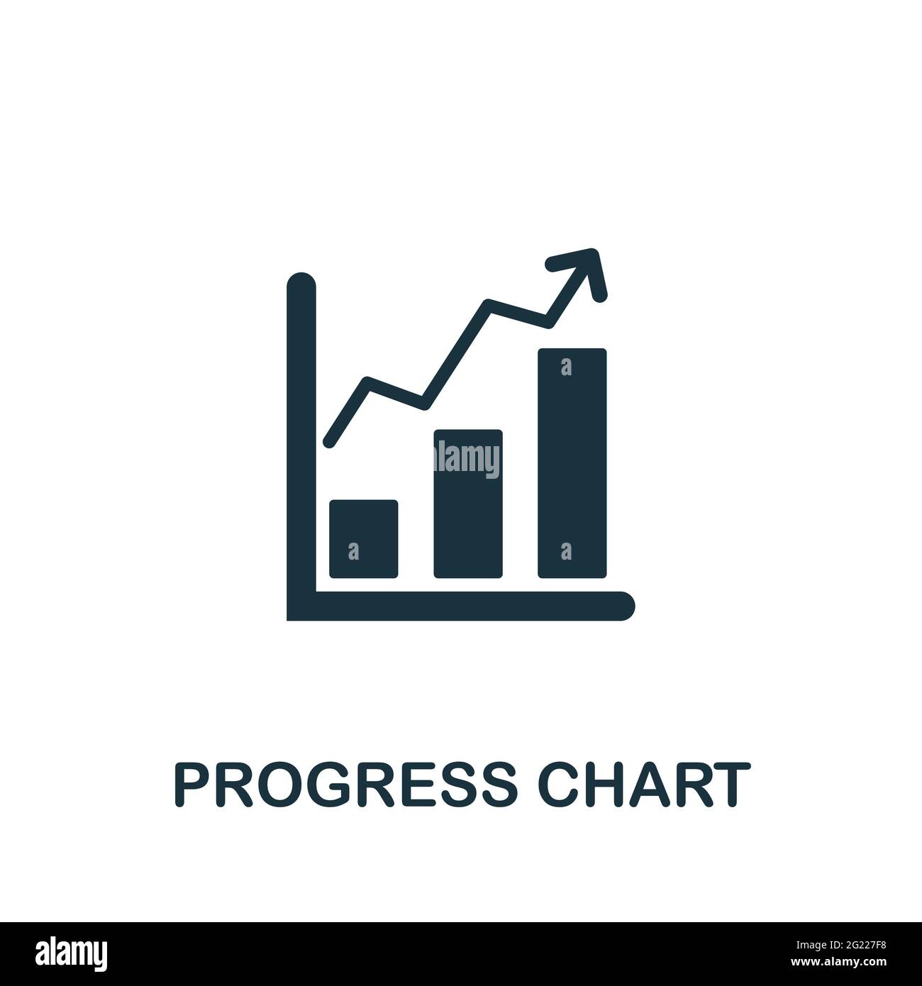 Progress Chart icon. Monochrome simple element from digital service ...