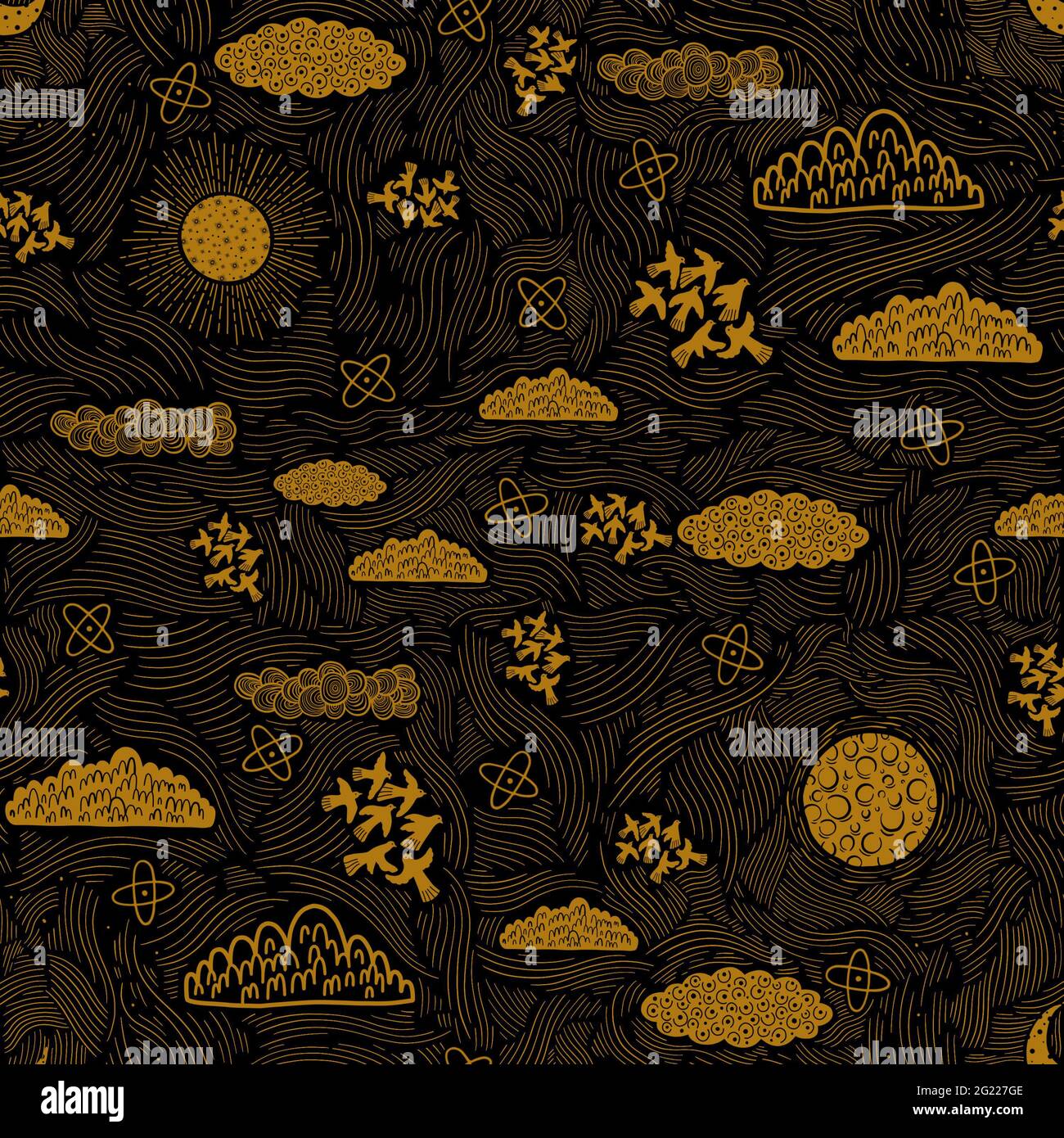 Seamless pattern celestial abstract symbol space.Astrology background ...