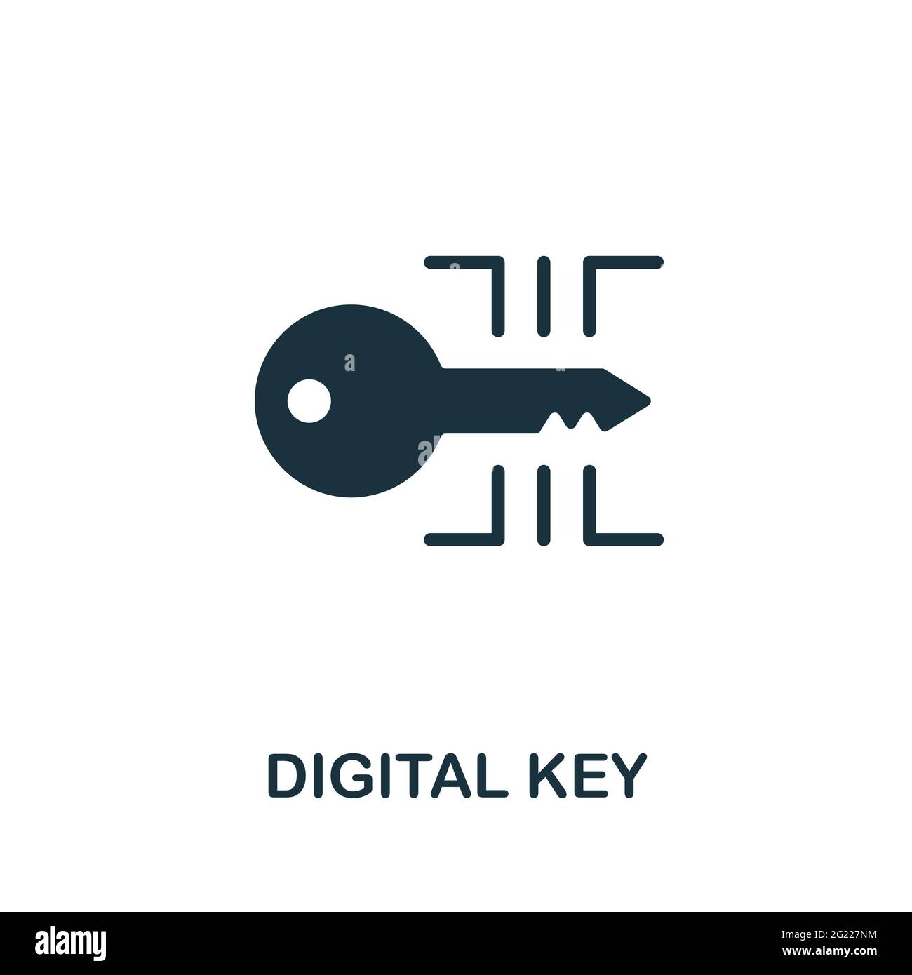Digital Key icon. Monochrome simple element from digital service ...