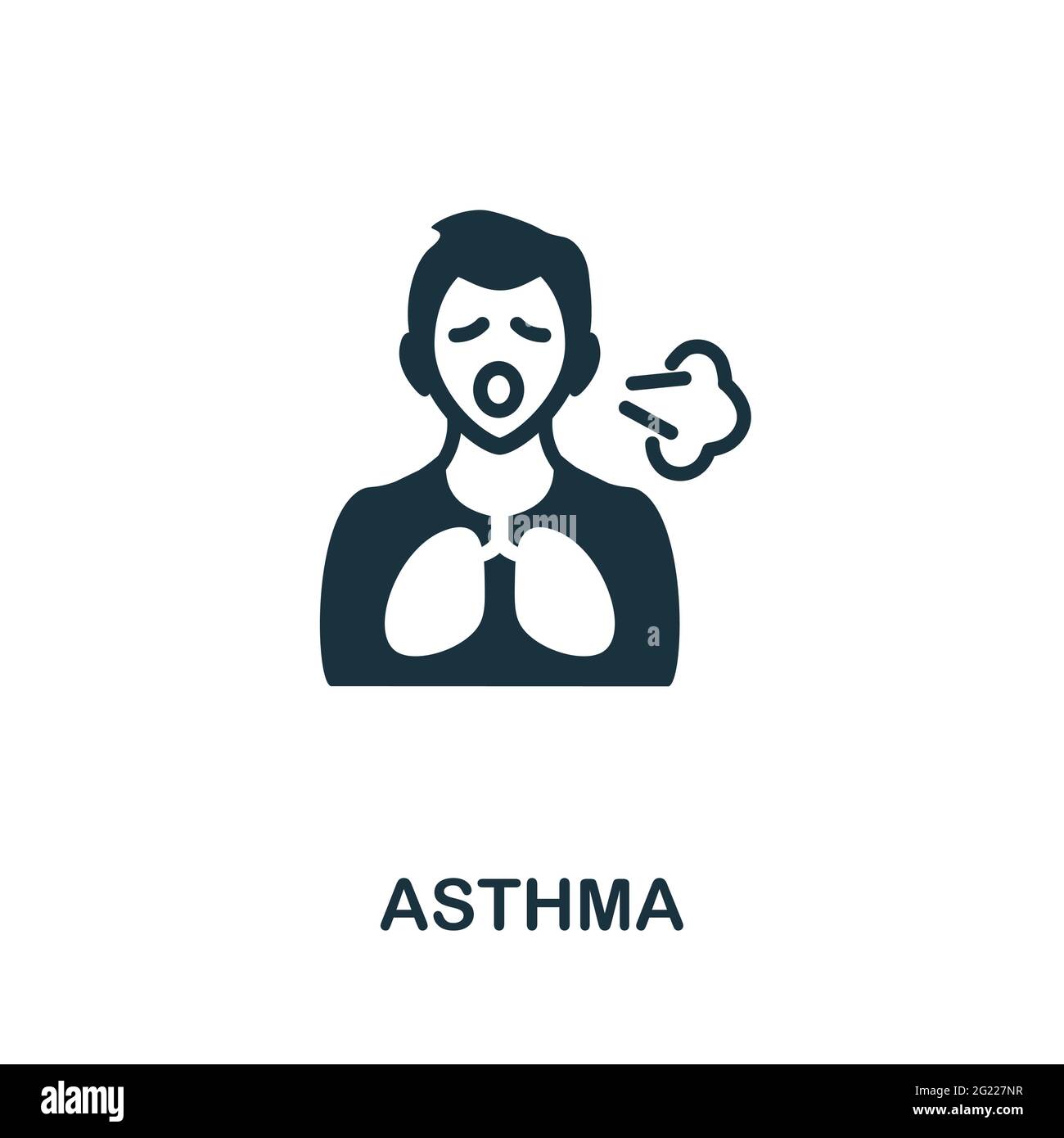 Asthma icon. Monochrome simple element from coronavirus symptoms ...