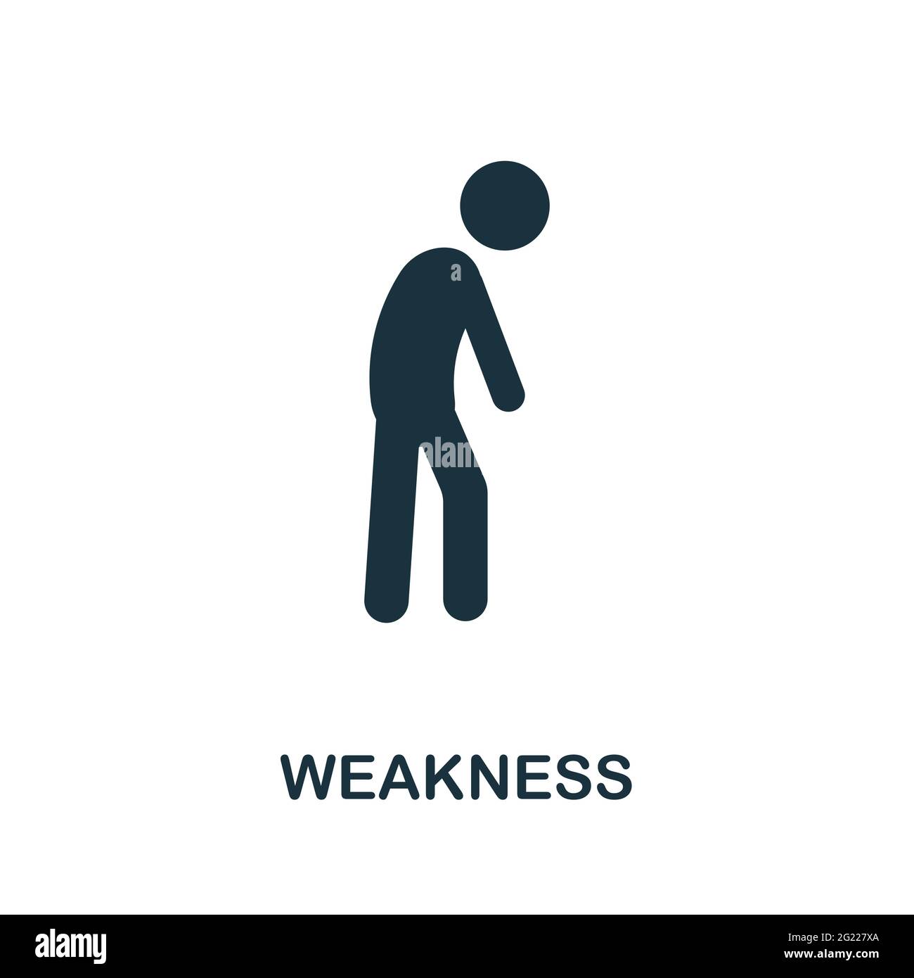 Weakness icon. Monochrome simple element from coronavirus symptoms ...