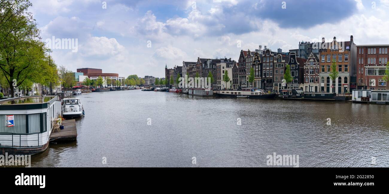 Amsterdam, Netherlands - 19 May, 2021: panorama cityscape view of ...