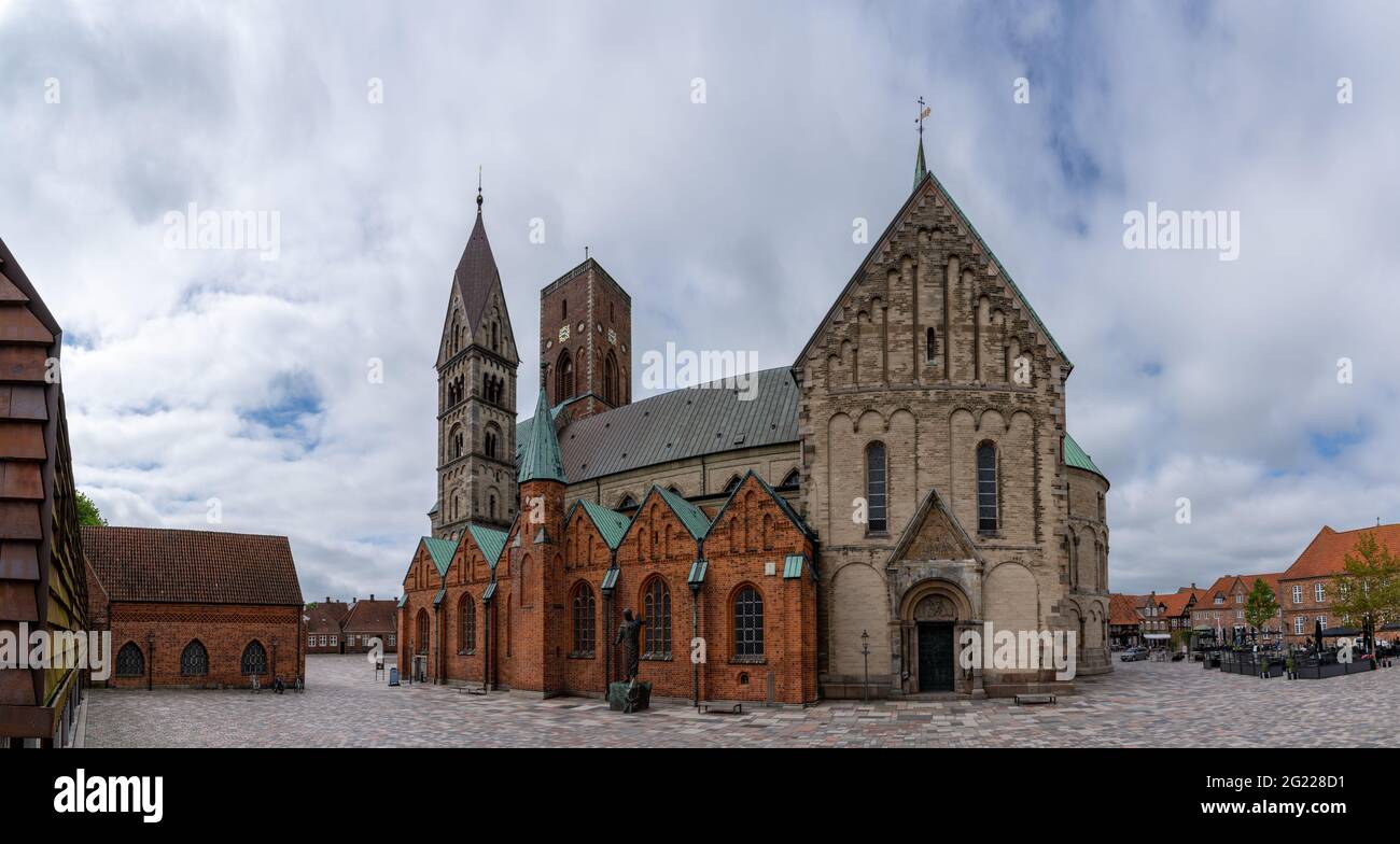 Ribe, Denmark - 28 May, 2021: panorama view of the 13th century ...