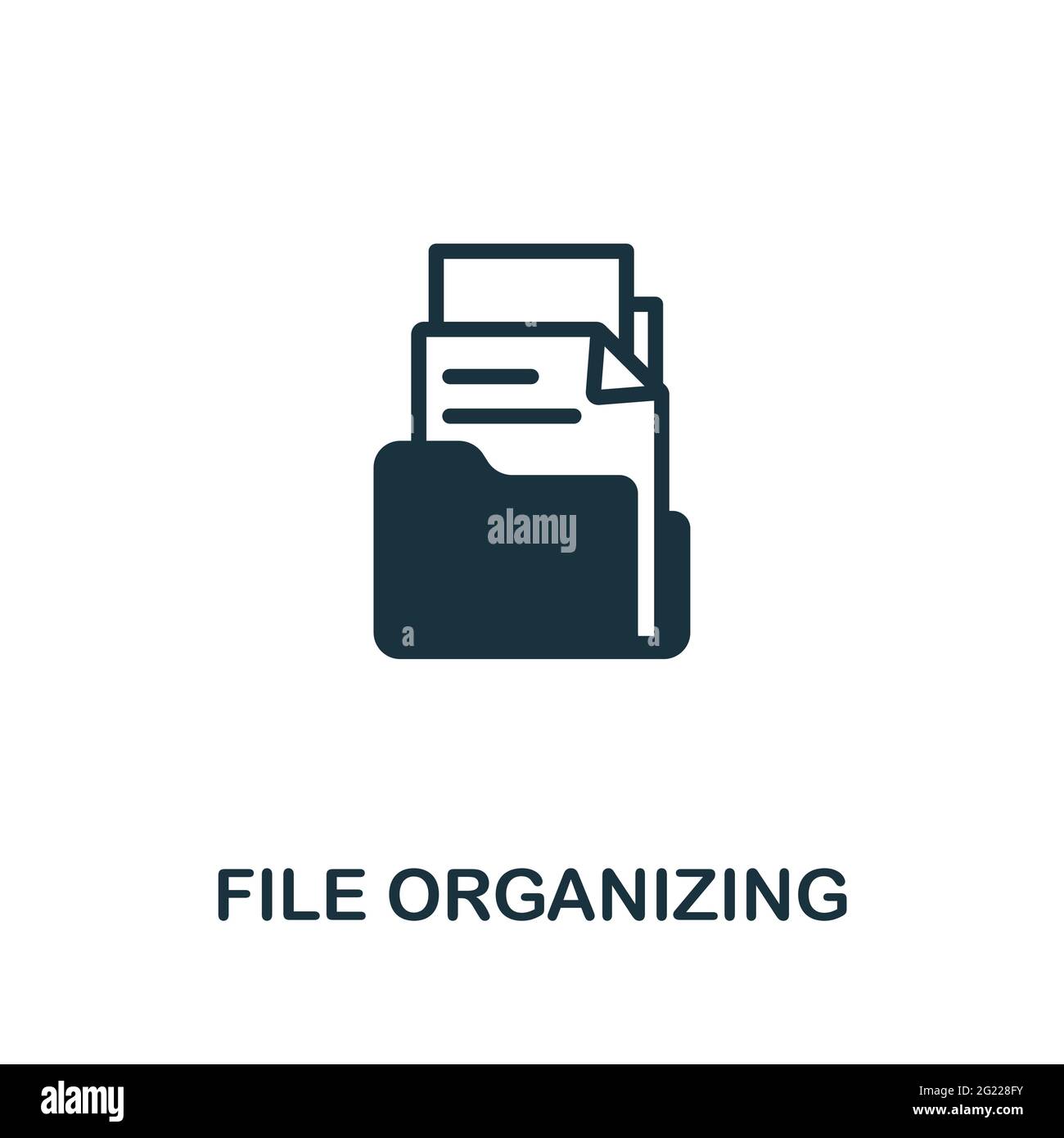 File Organizing icon. Monochrome simple element from digital service collection. Creative File ...