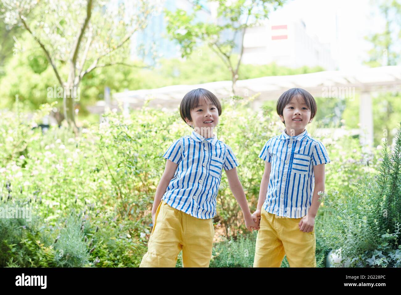 Young Japanese twins Stock Photo - Alamy