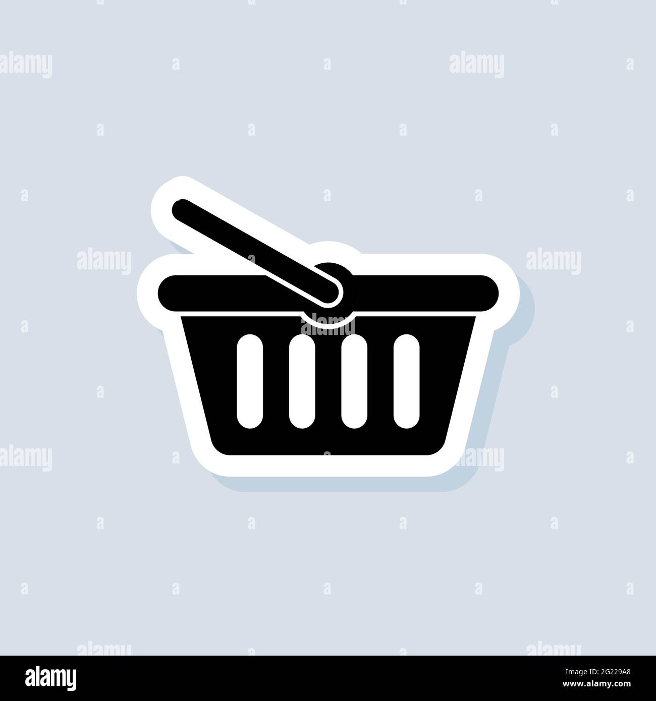 Shopping basket sticker. Add to cart button icon. Shopping basket logo ...