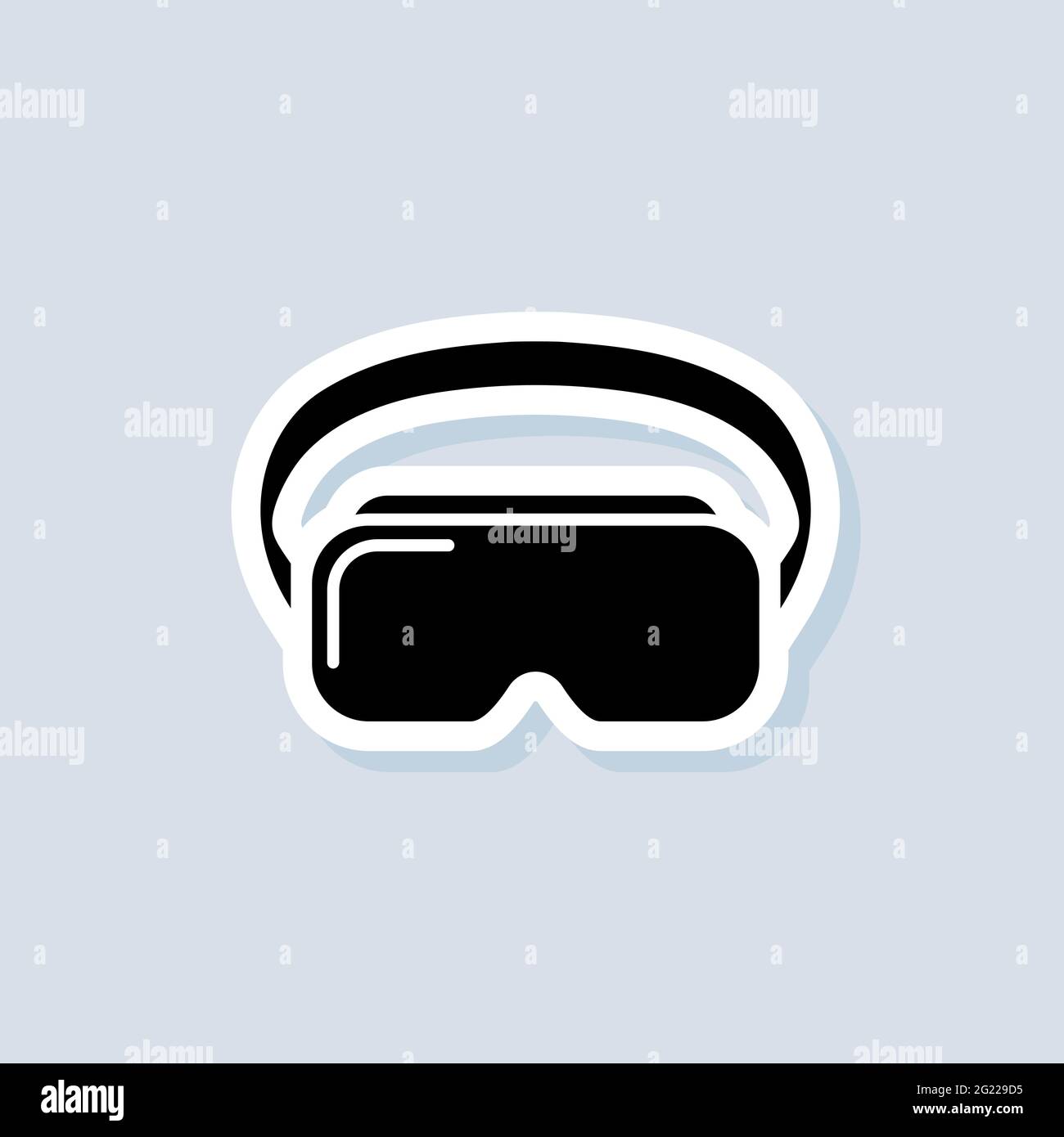 VR headset sticker. Virtual reality device, glasses. Vector on isolated ...