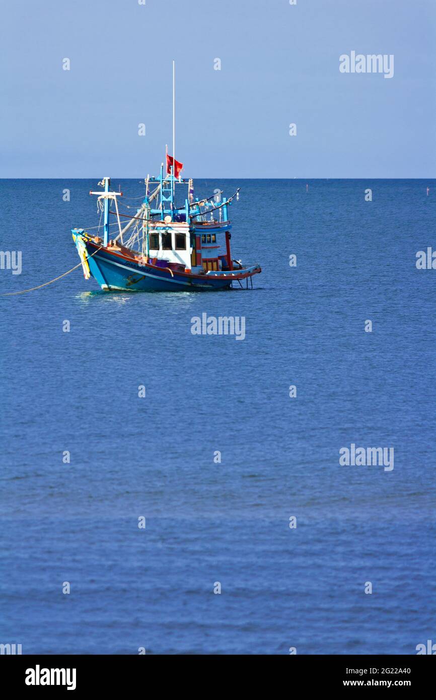 Thai fishing boat used as a vehicle for finding fish in the sea Stock Photo - Alamy