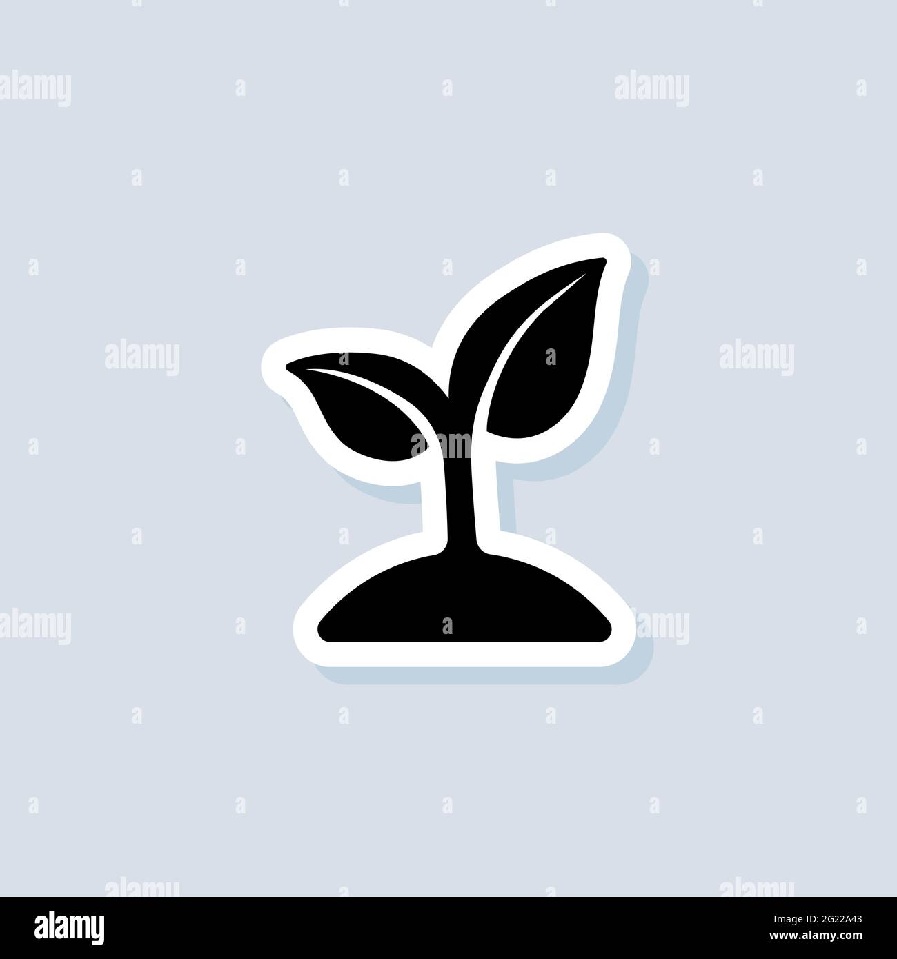 Seedling sticker. Ecology logo. Sprout icons. Vector on isolated ...