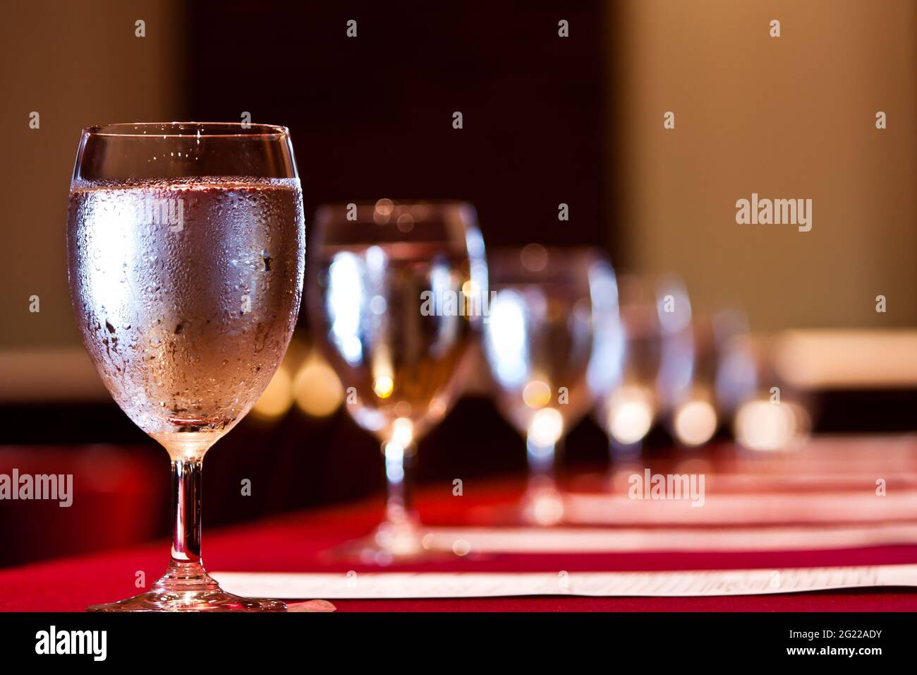 Glass with water in the conference room Stock Photo - Alamy