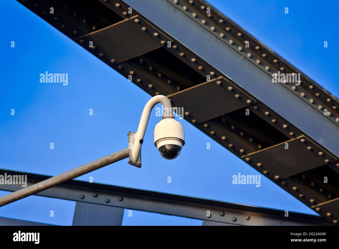 Surveillance Security Camera or CCTV at steel bridge Stock Photo - Alamy