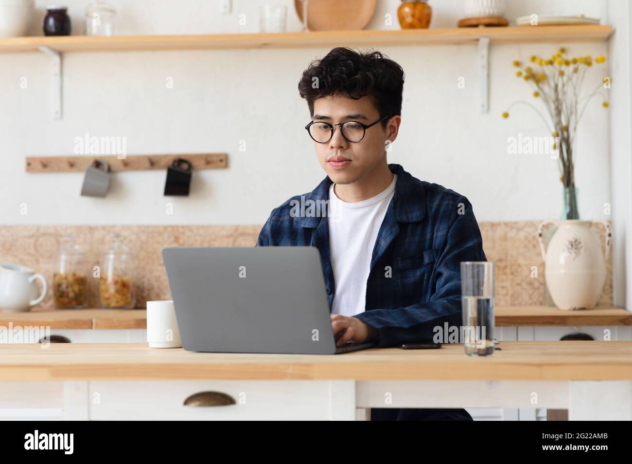 Modern education, study, work remotely, office at home. Be safe and new ...