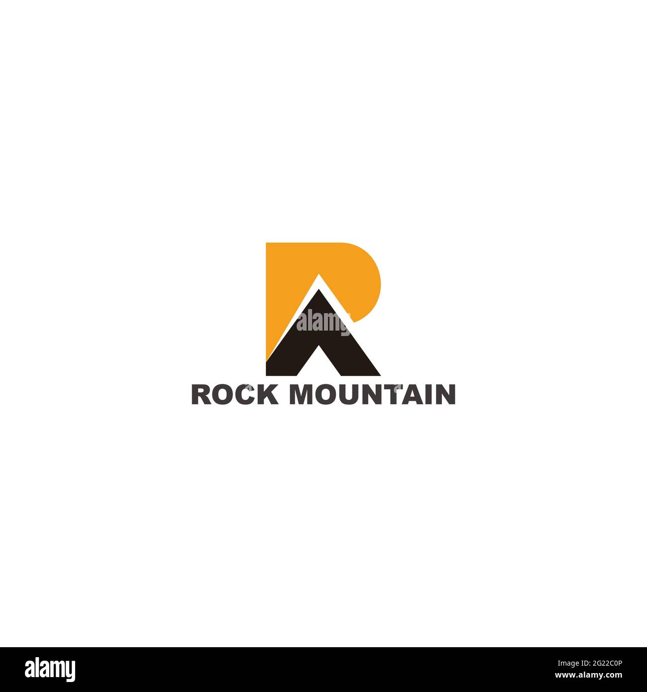 letter r triangle rock mountain sun design logo vector Stock Vector ...