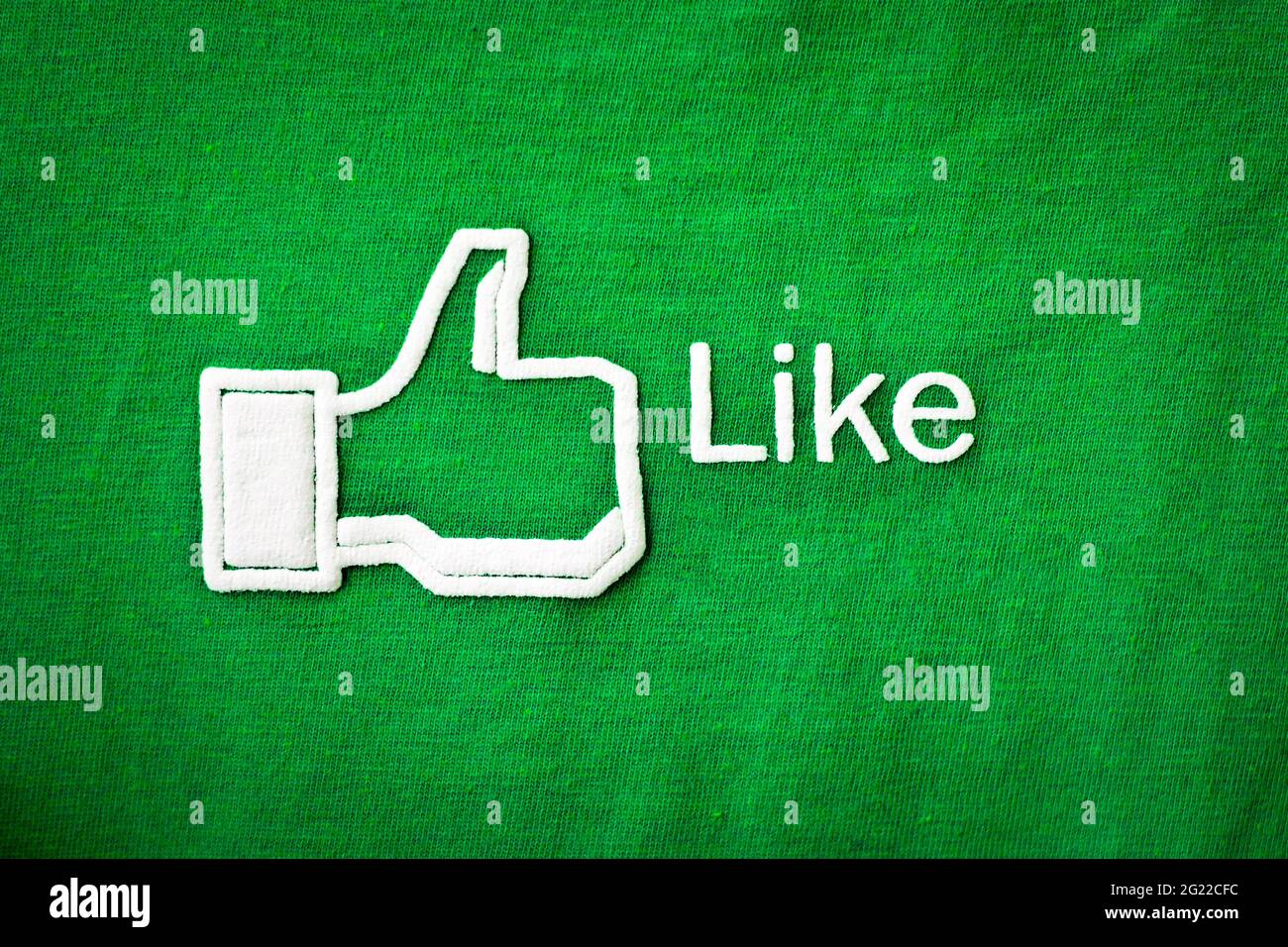 Amphawa, Thailand - Dec 29, 2012: Facebook like icon on fabric ...