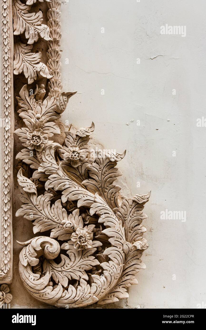 Traditional Thai style sculpture pattern decorative in temple,Thailand ...