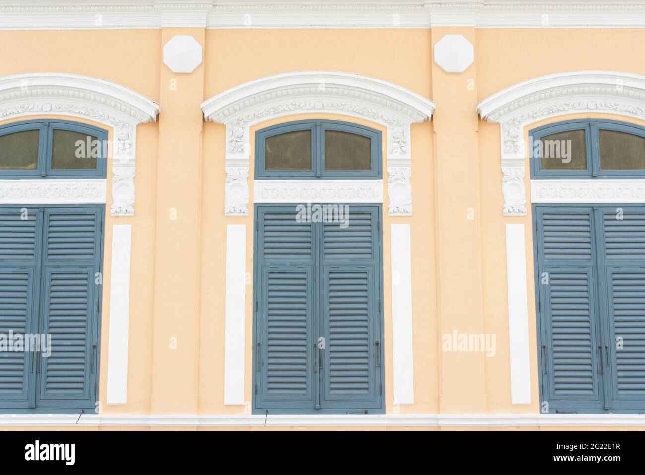 Windows in Neo-Gothic style in Thailand building Stock Photo - Alamy