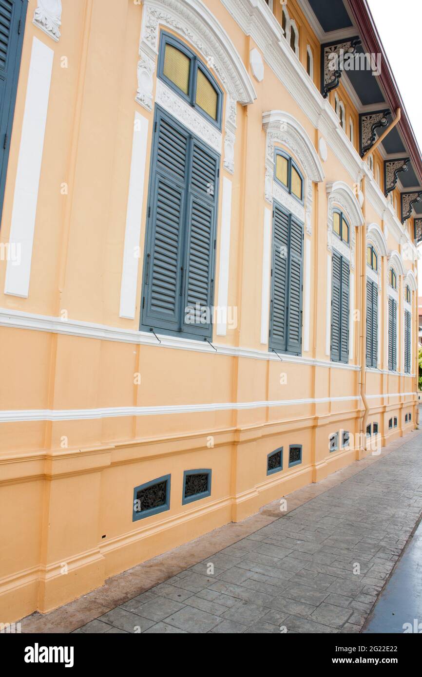 Windows in Neo-Gothic style in Thailand building Stock Photo - Alamy