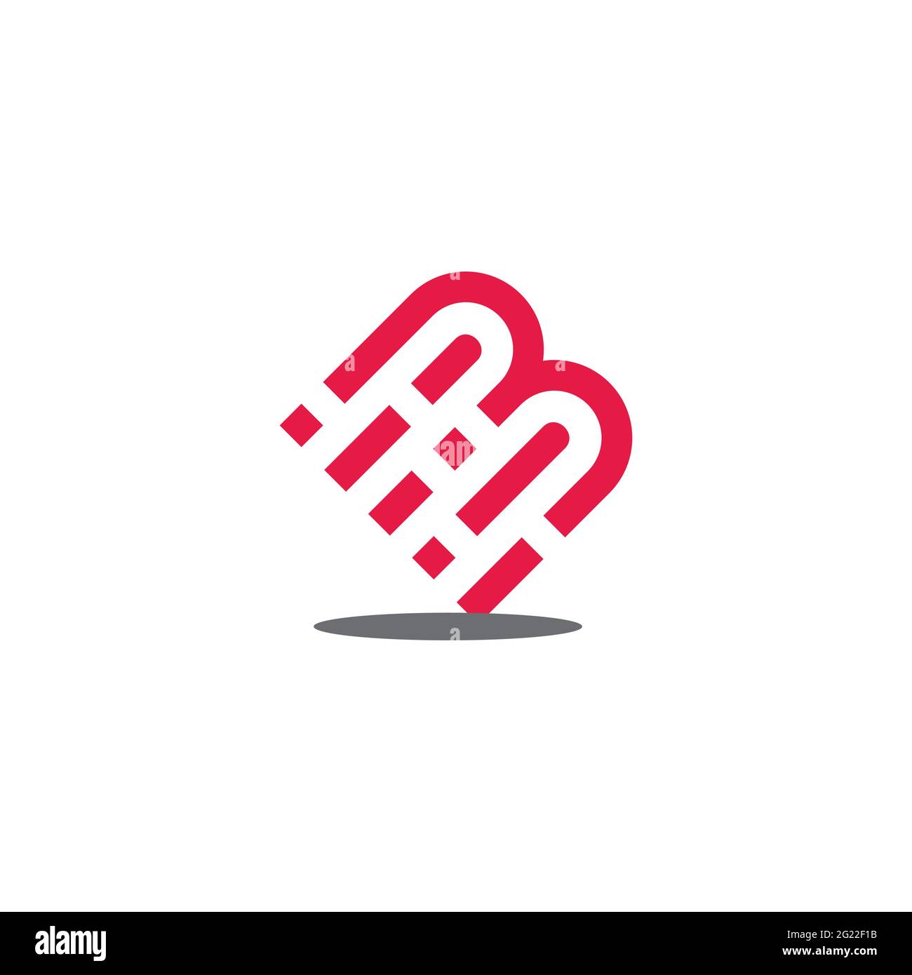 letter mb fast motion design geometric line logo vector Stock Vector ...