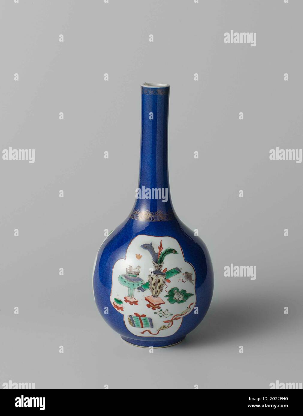 Pear-Shaped Bottle Vase With Powder Blue, Flower Sprays and Antiques ...
