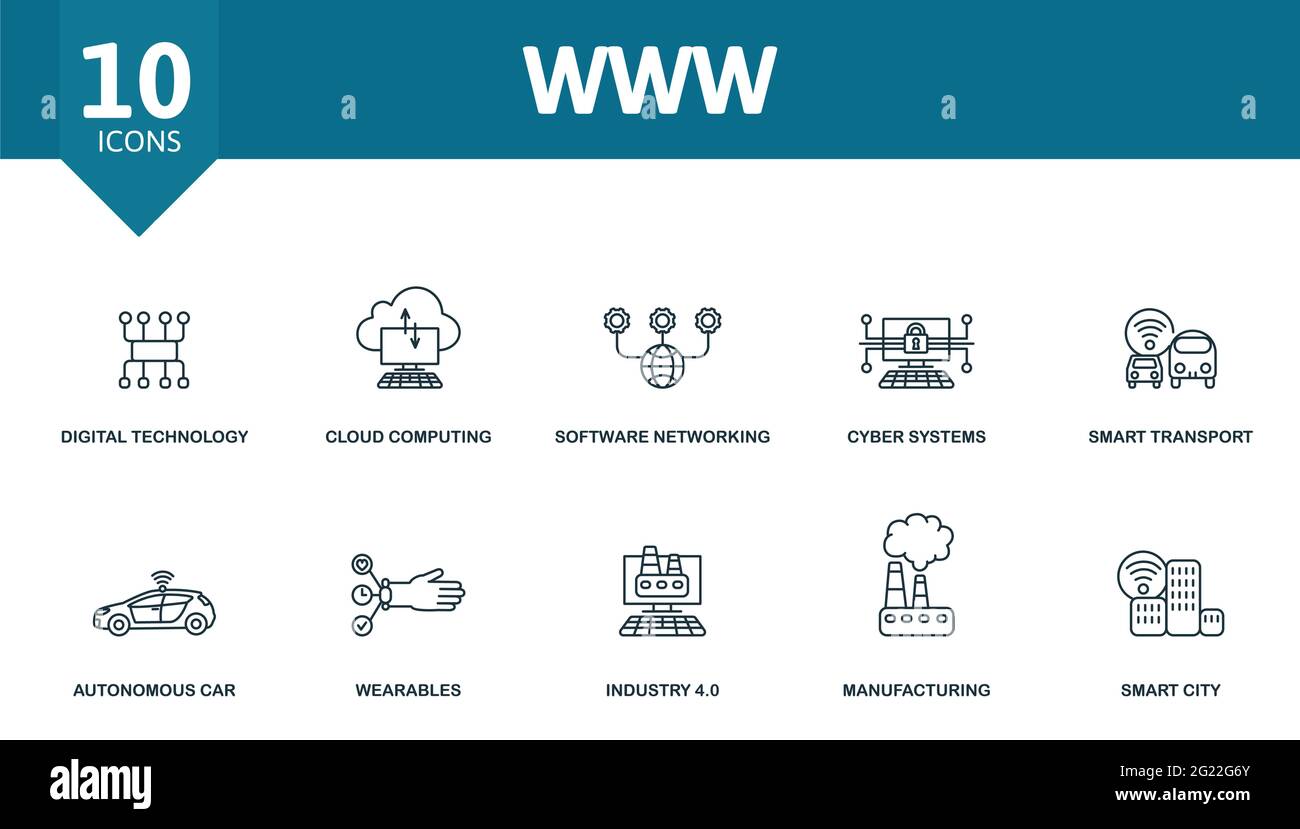 Www icon set. Contains editable icons internet of things theme such as ...