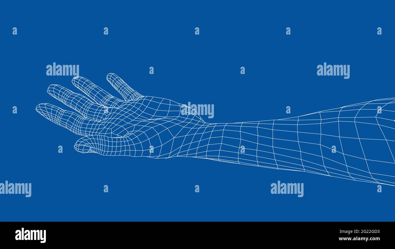 Open palm hand gesture of male hand. Vector Stock Vector Image & Art ...