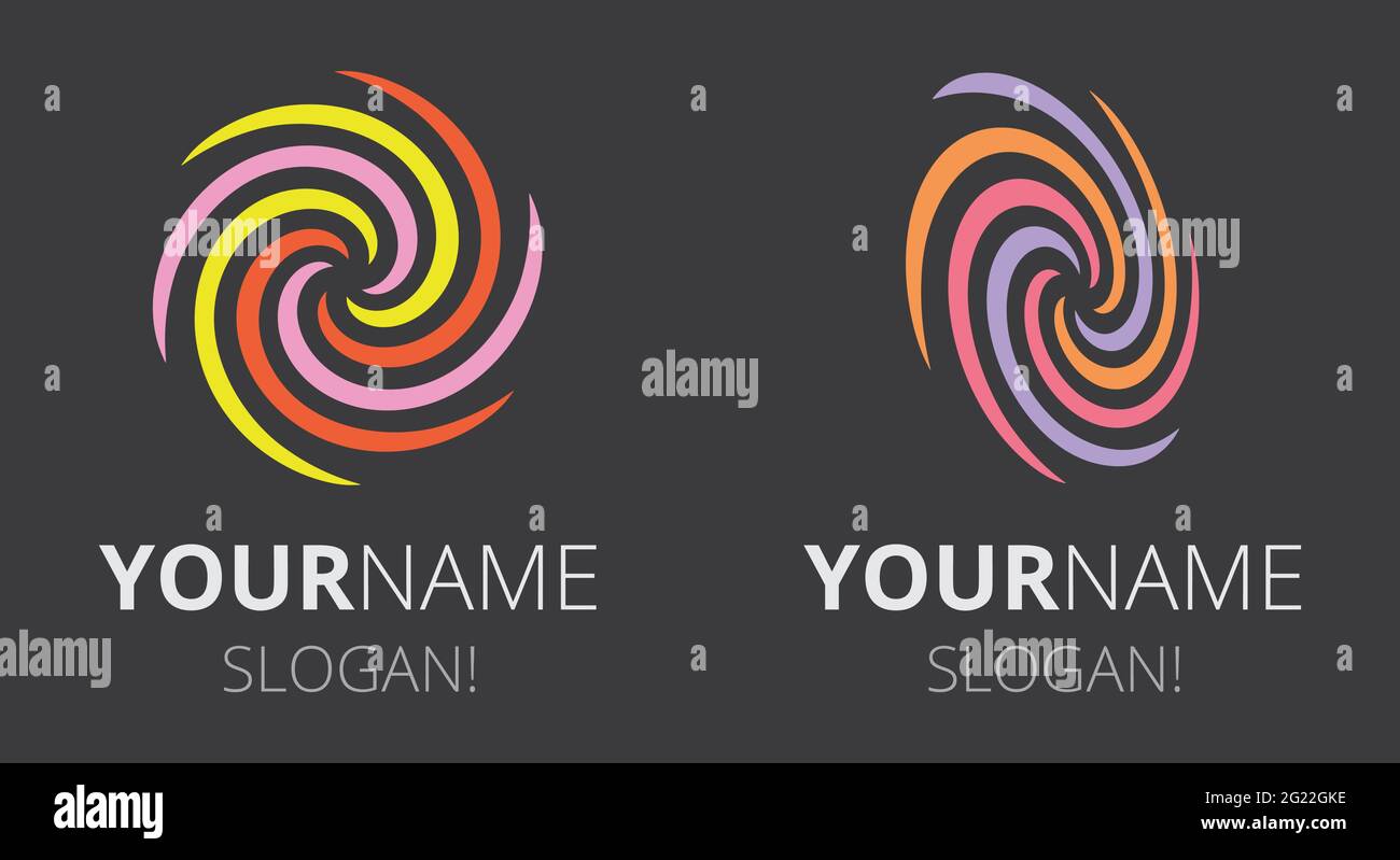 Whirl motion symbol. Business design elements. Set of multi-colored ...