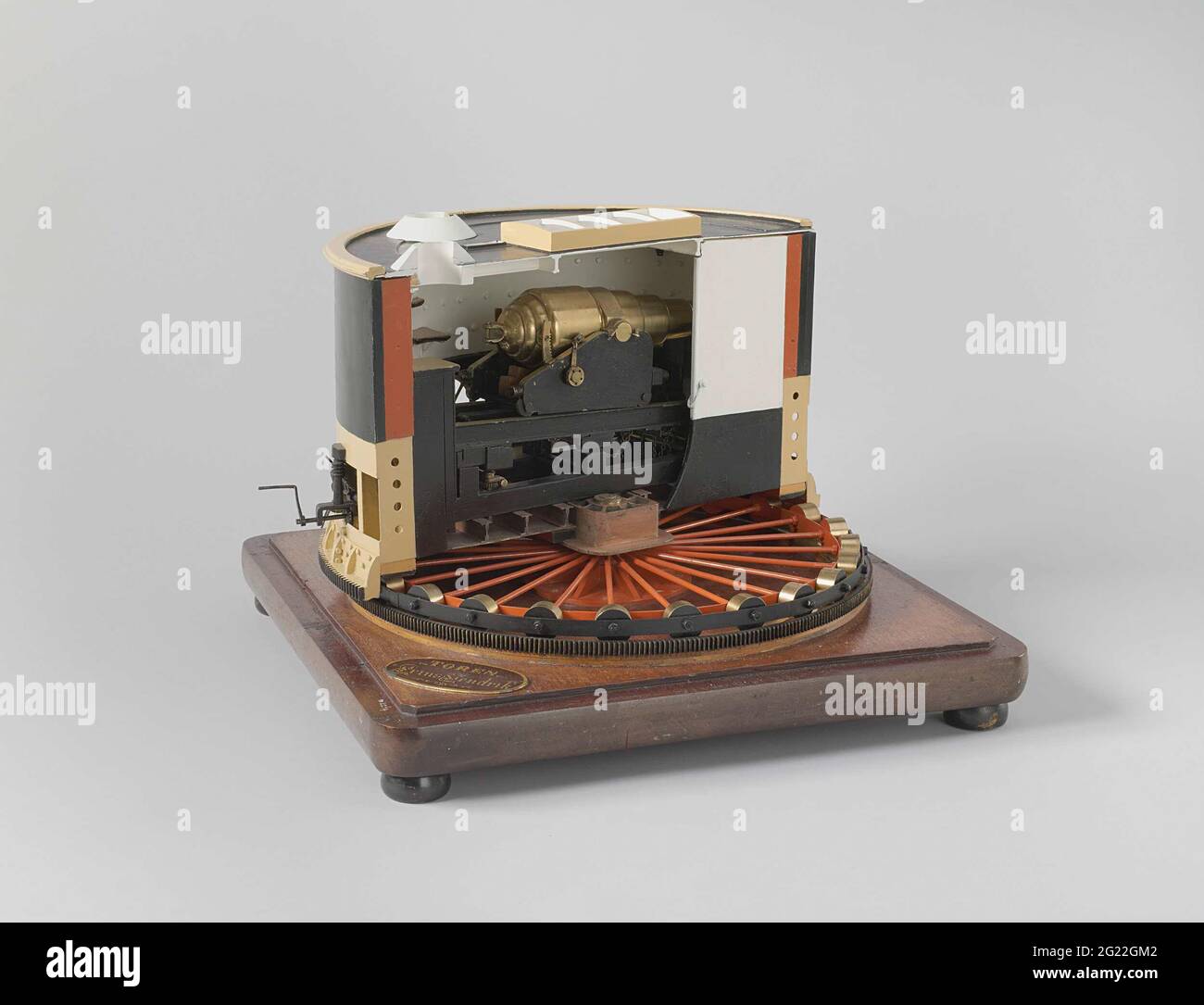 Model of a cross-section through an armoured turret. This model offers ...