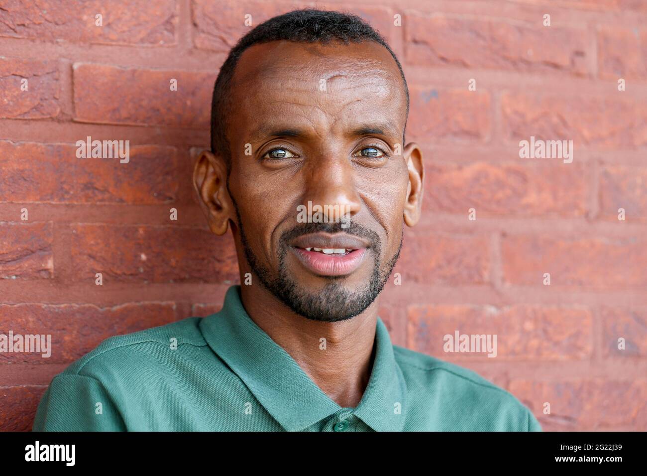Belgian athlete Bashir Abdi poses for the photographer during a press conference of long ...