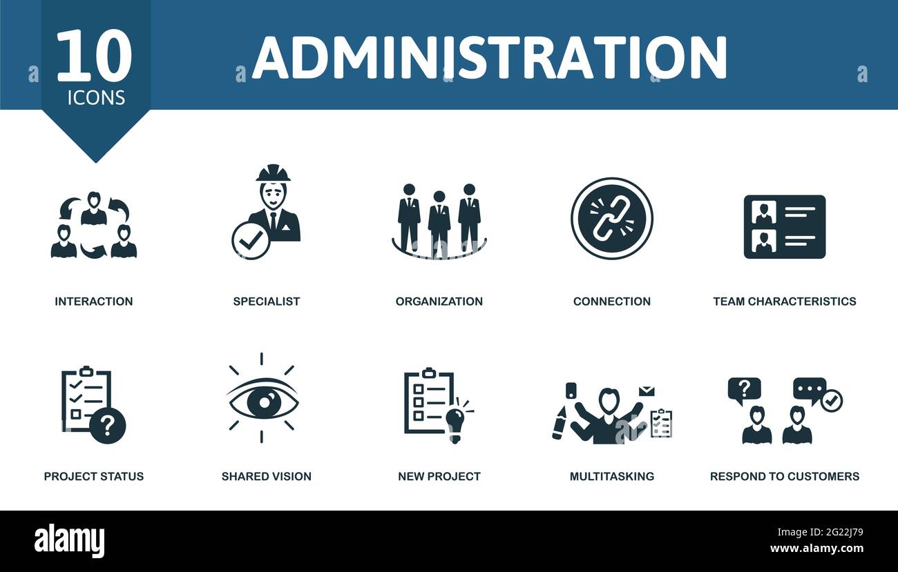 Administration icon set. Contains editable icons management theme such ...