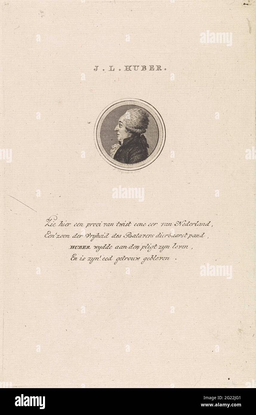 Portrait of Johannes Lambertus Huber; Portraits of patriots; Patriotic ...