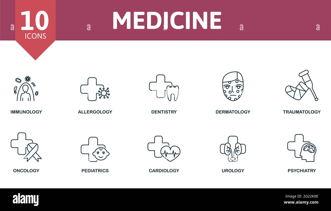 Medicine icon set. Contains editable icons medical theme such as ...