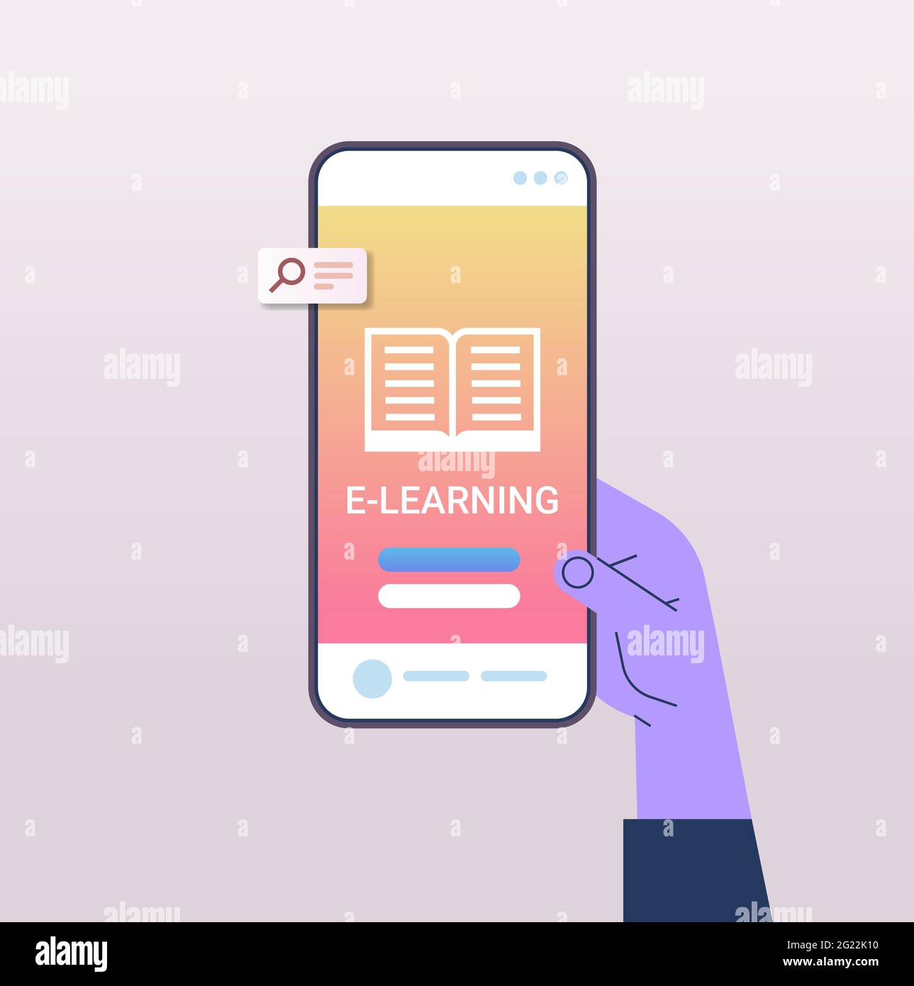human hand using mobile educational app on smartphone screen online ...