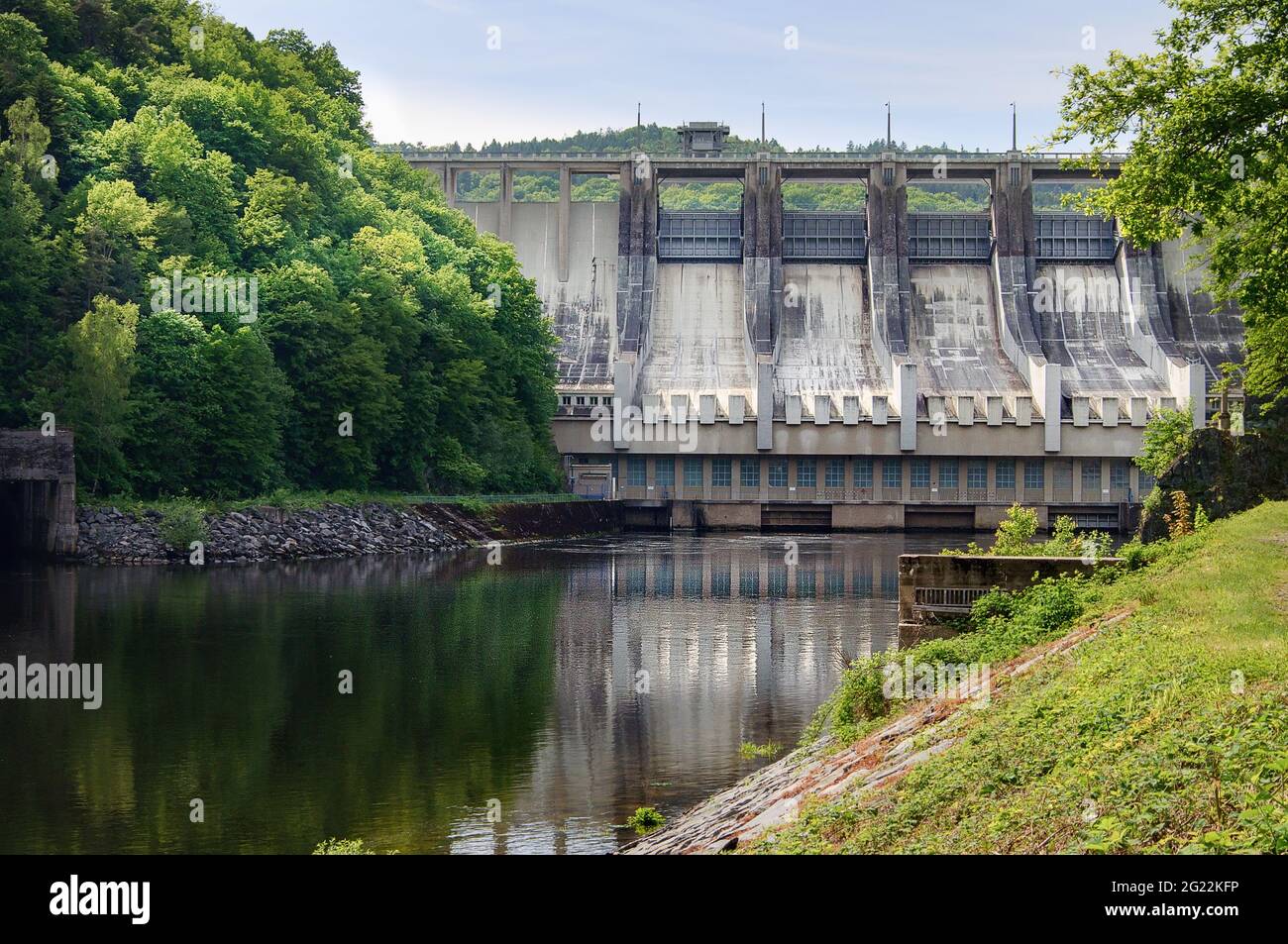 Slapy Dam - part of the Vltava Cascade. The dam has a power plant, (CTK ...