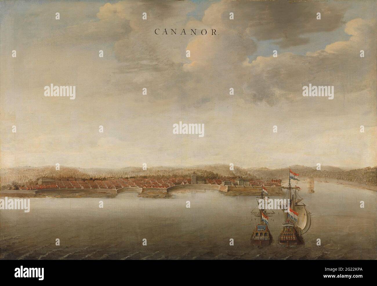 View of Cannanore on the Malabar Coast in India. The Dutch East India ...